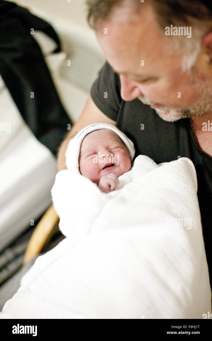 Father with newborn baby Stock Photo - Alamy