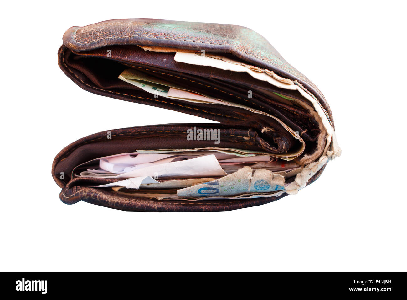 wallet with money on isolated background Stock Photo - Alamy