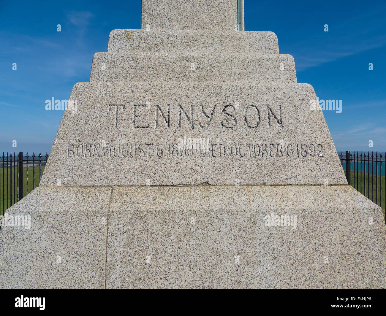 The Tennyson Monument Inscription on Tennyson Down, Isle of Wight, UK ...