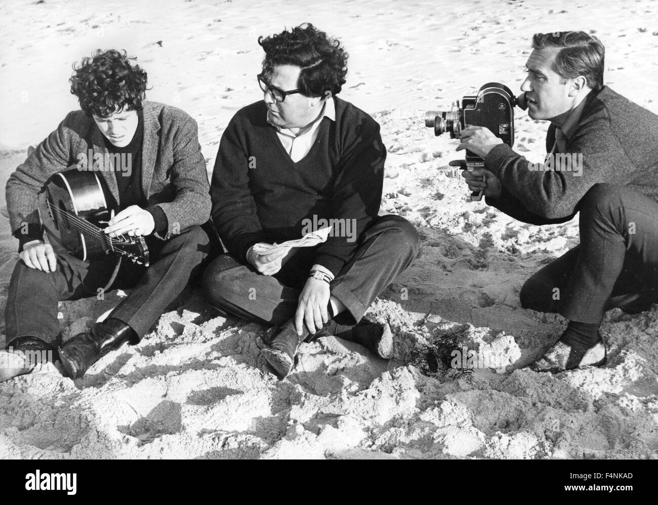 DONOVAN Scottish folk singer on the beach at St Ives in 1965 with BBC ...