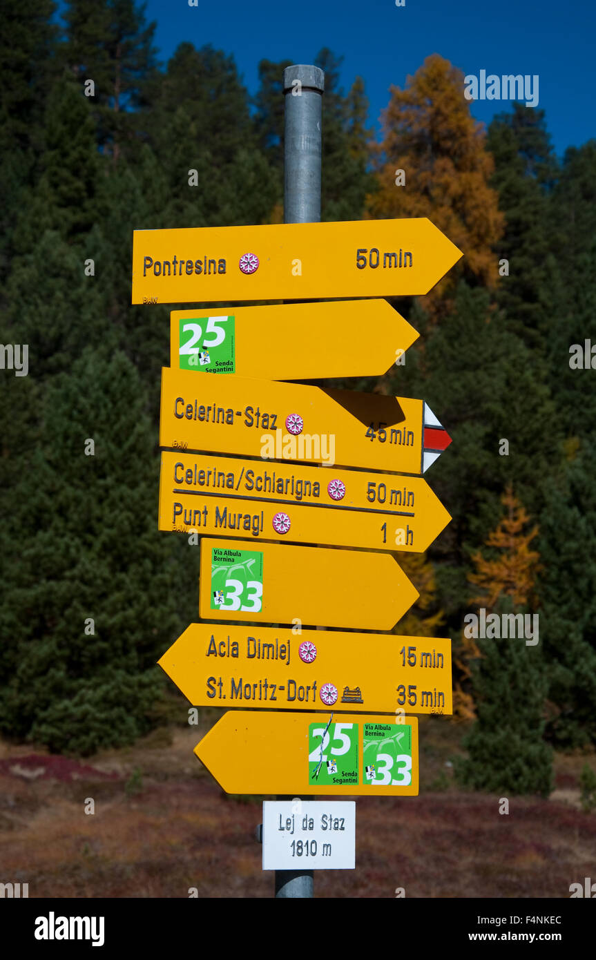 Road signs indicating saint moritz hi-res stock photography and images ...