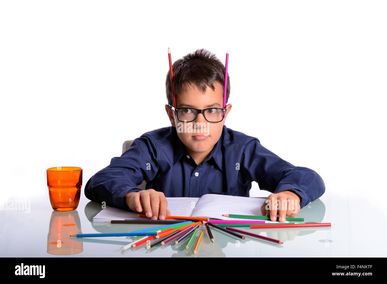 At home it's time to do homework. The student has a good idea for his ...