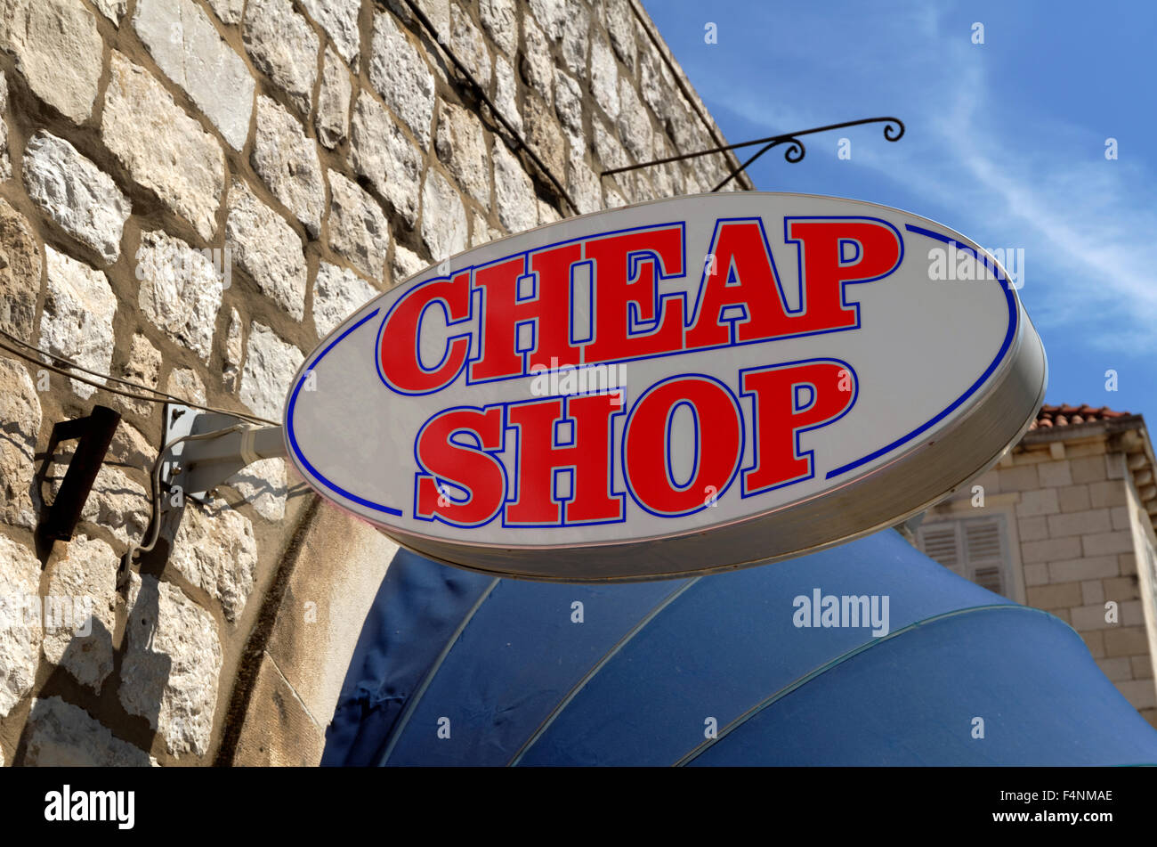Cheap shop sign Stock Photo - Alamy