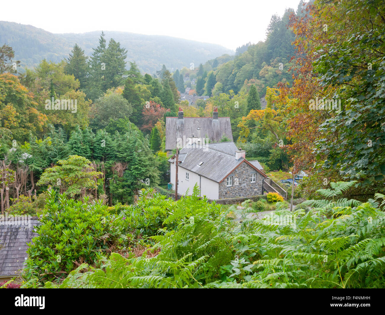 Overlooking Betws-y-coed,North Wales, UK Stock Photo - Alamy