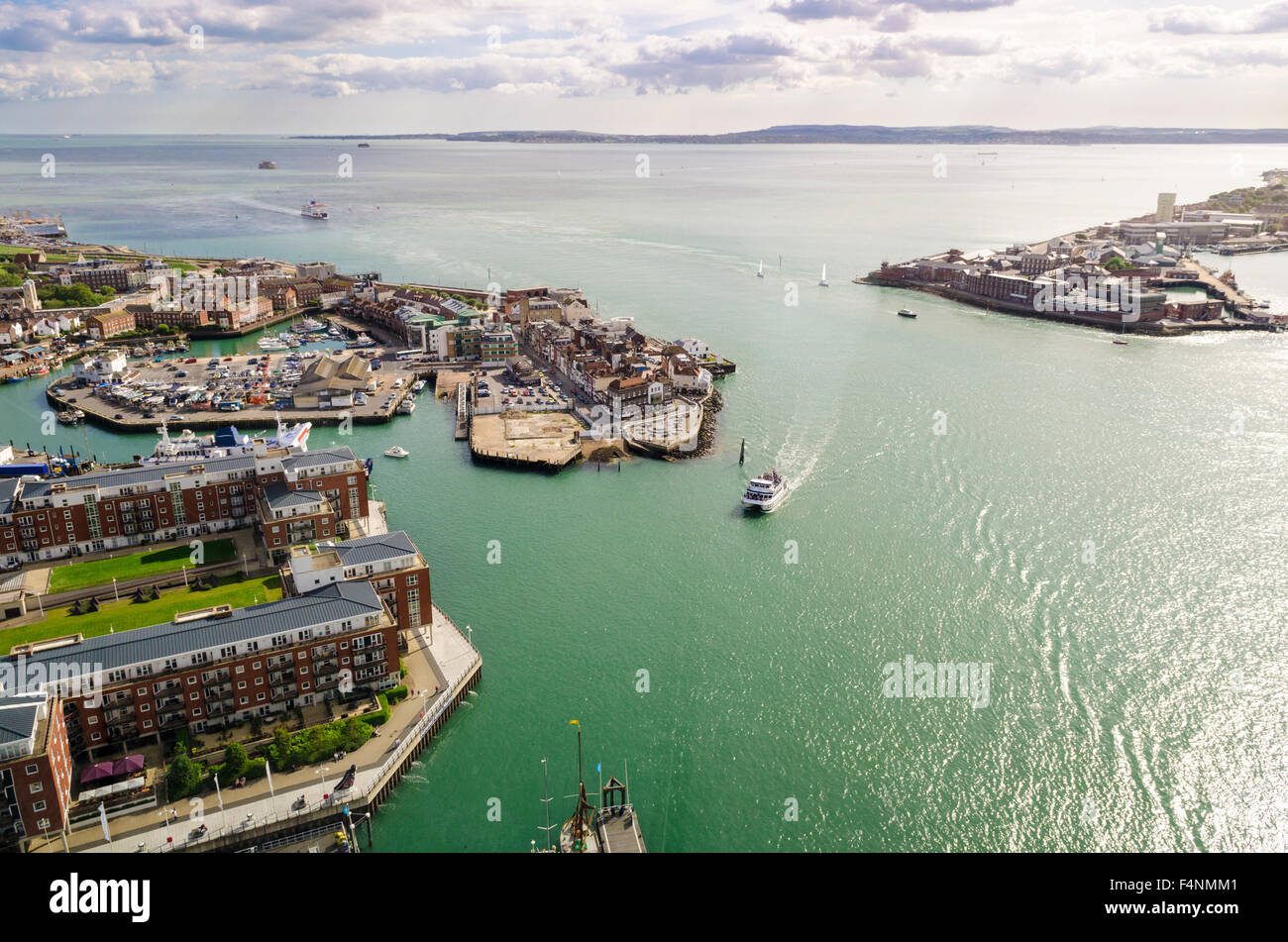 The entrance to Portsmouth Harbour in the Solent, Hampshire, England ...