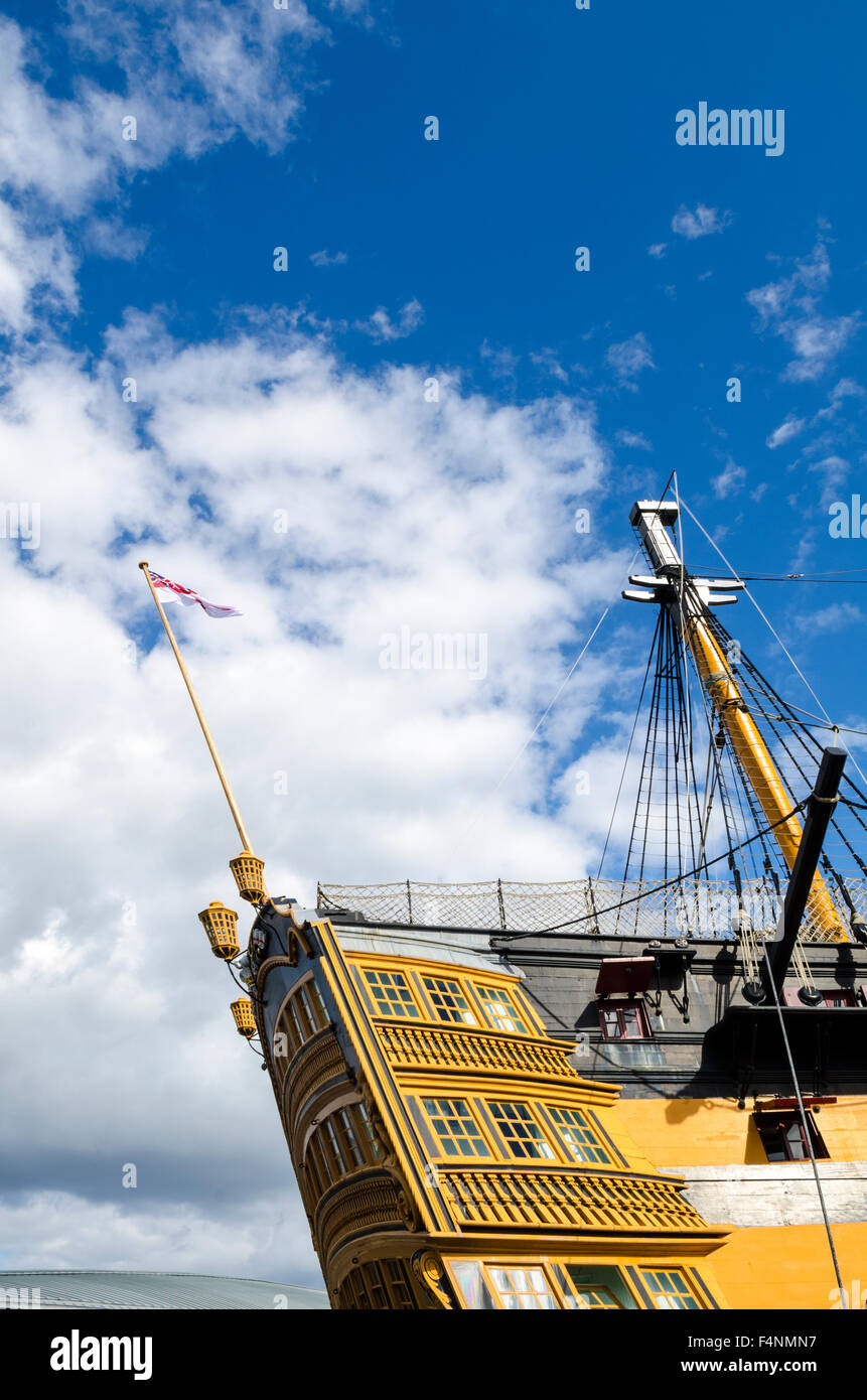 HMS Victory, Lord Nelson's flagship, missing her upper masts due to ...