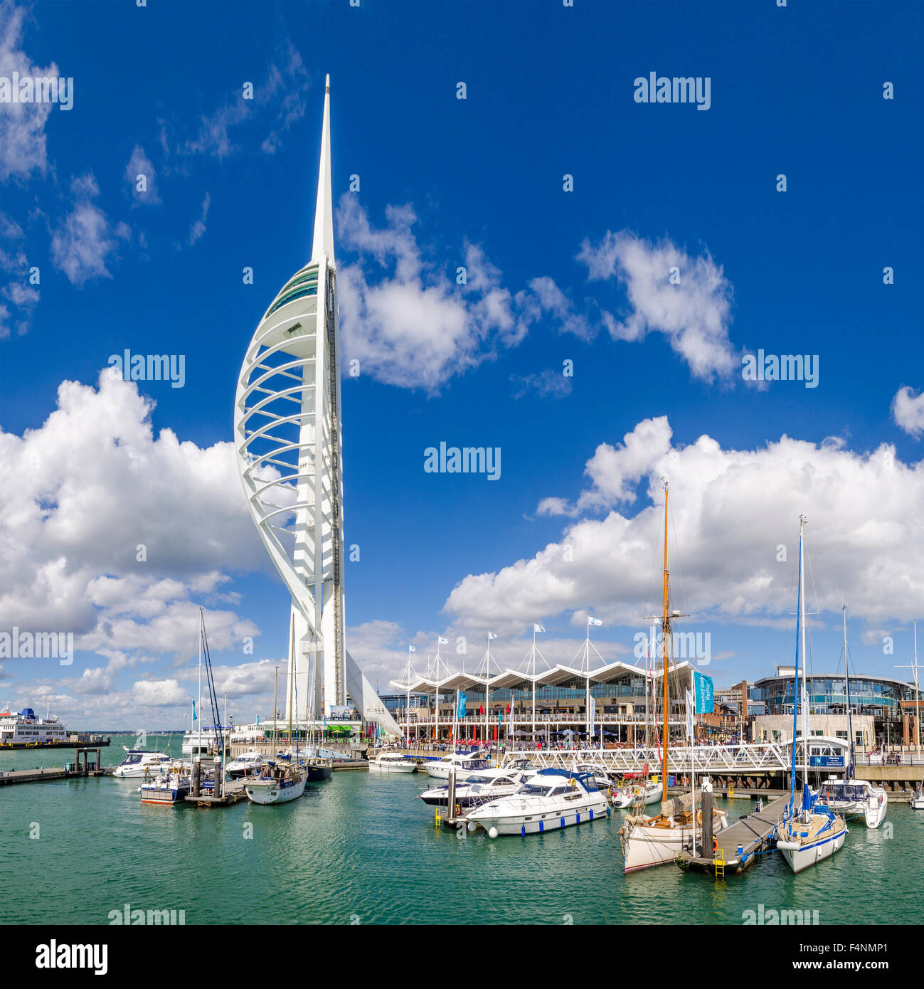 Spinnaker Tower overlooking the Solent at Gunwharf Quays, Portsmouth ...