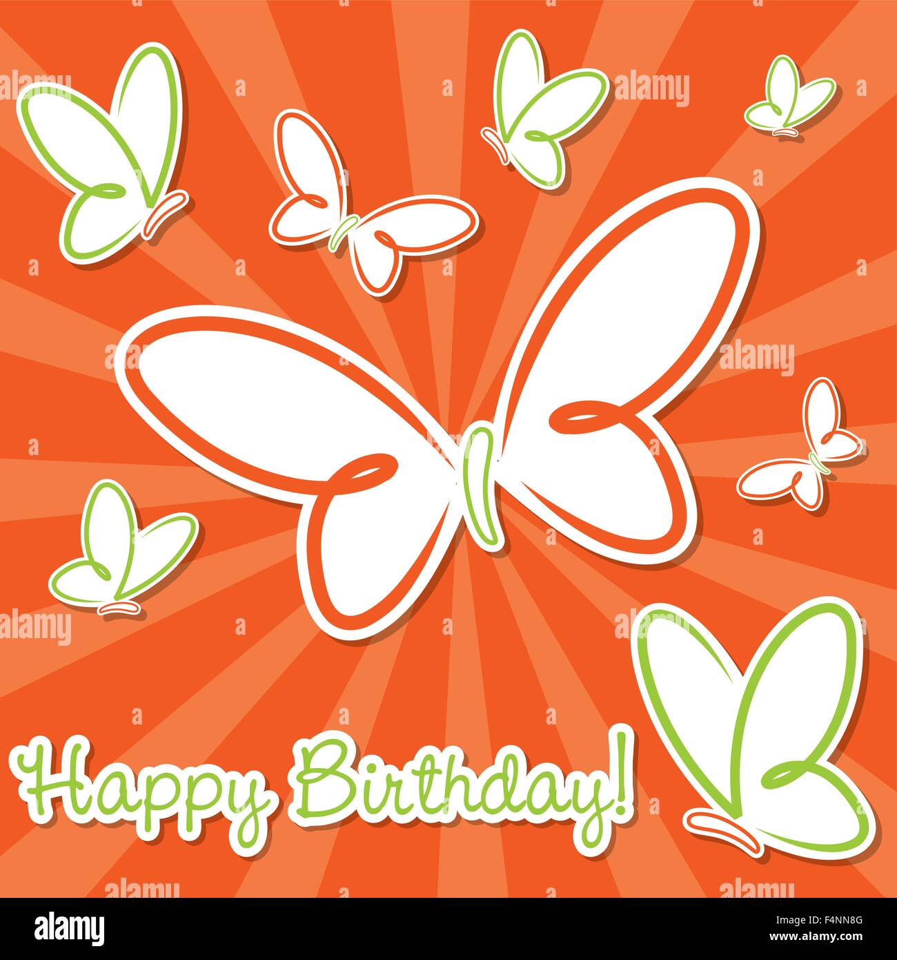 Bright butterfly birthday card in vector format Stock Vector Image ...