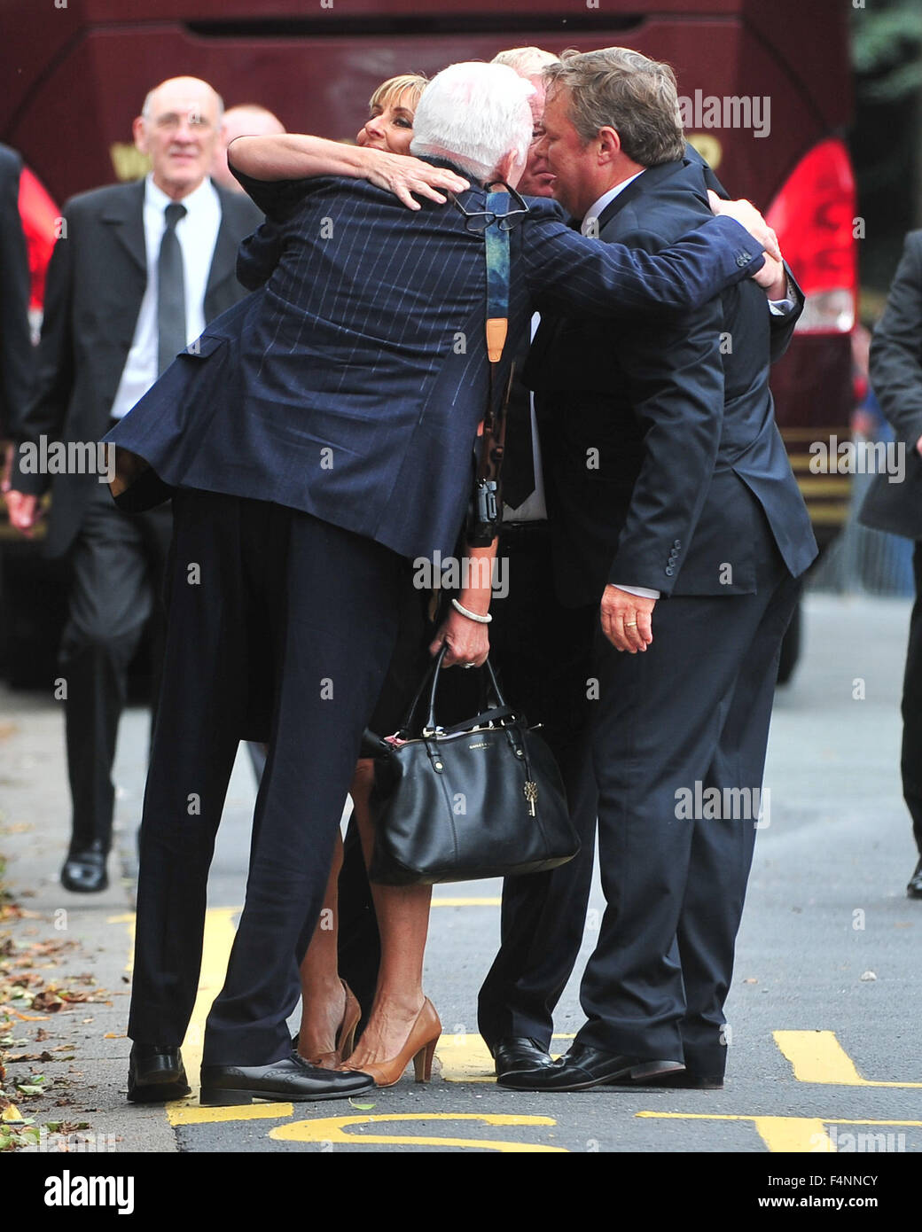 The funeral of Cilla Black at St Mary's Church Featuring: Les Dennis ...