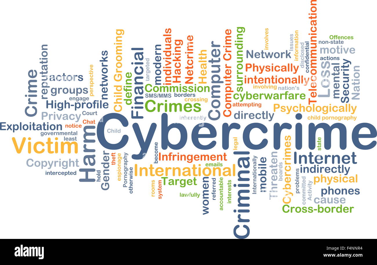 Background concept wordcloud illustration of cybercrime Stock Photo - Alamy