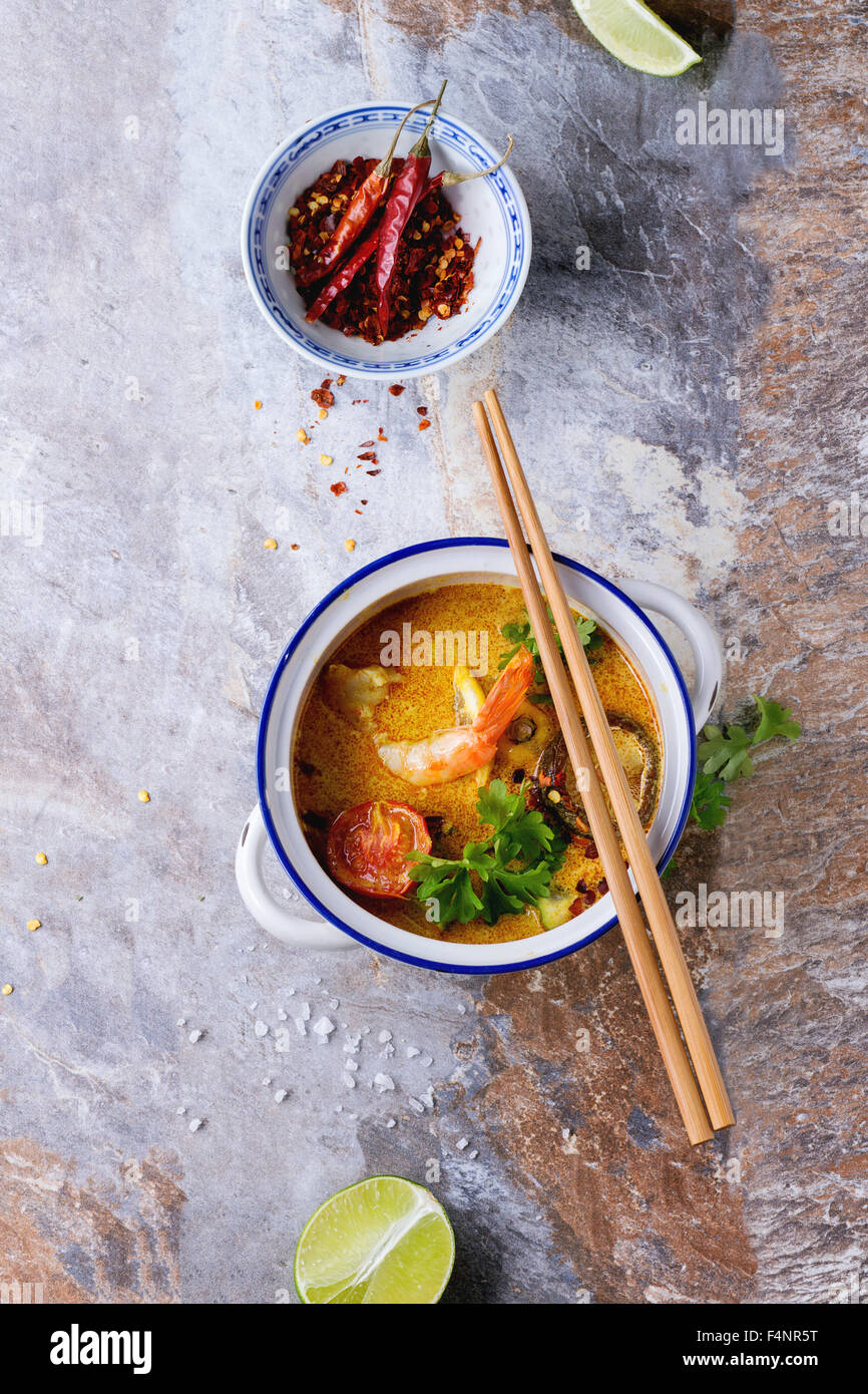 Thai soup Tom Yam Stock Photo - Alamy
