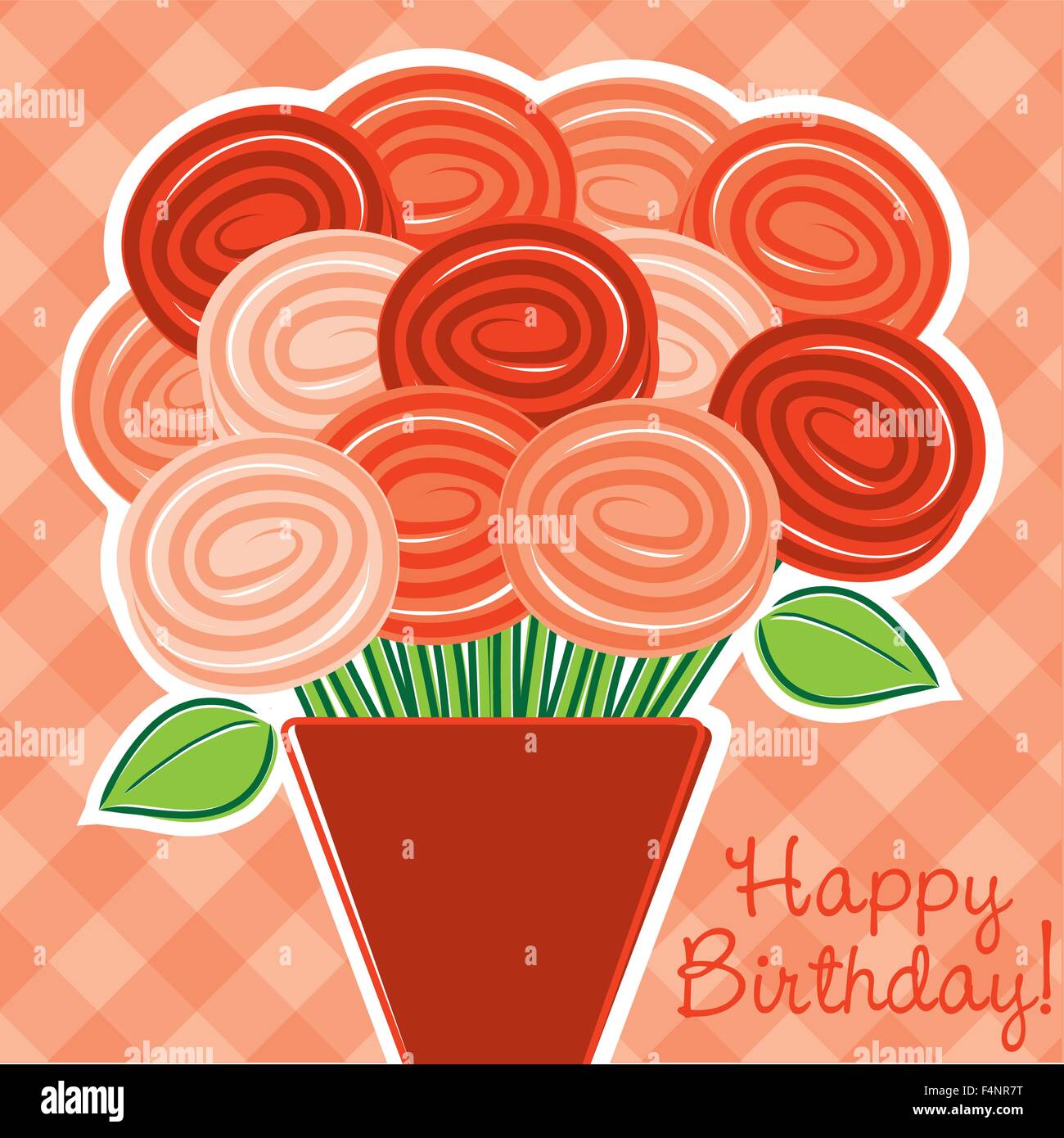 Happy birthday card bouquet orange Stock Vector Images - Alamy