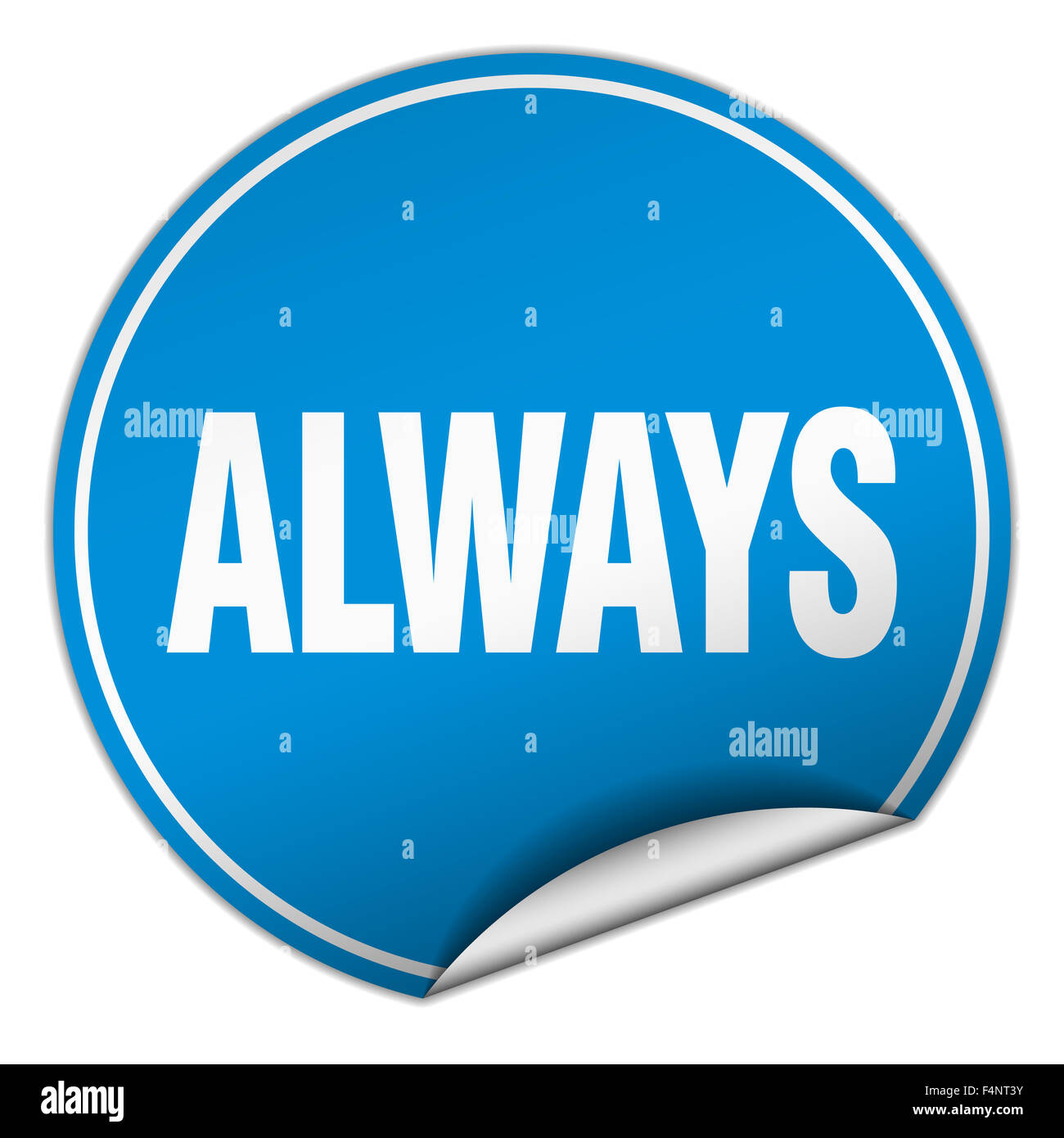 always round blue sticker isolated on white Stock Photo - Alamy