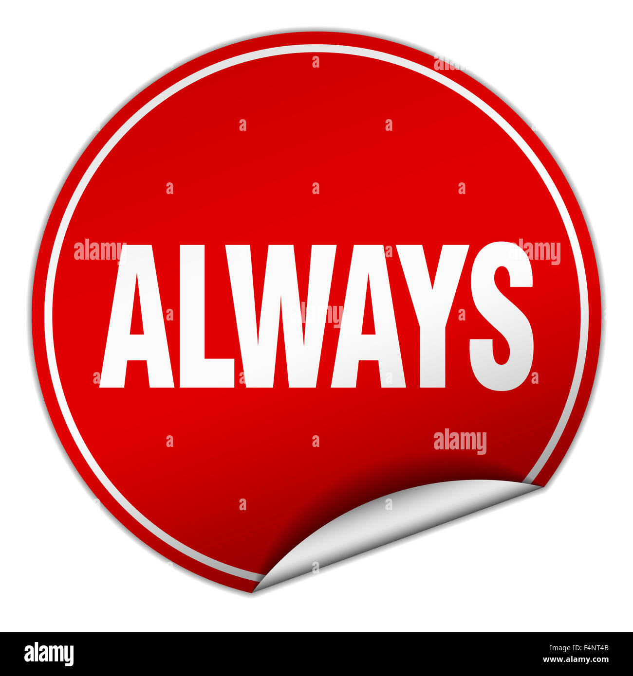 always round red sticker isolated on white Stock Photo - Alamy