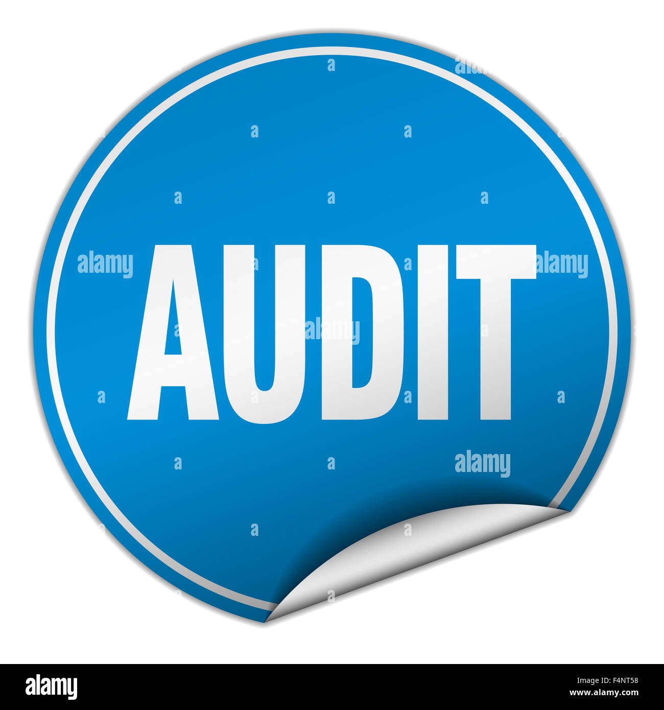 audit round blue sticker isolated on white Stock Photo - Alamy