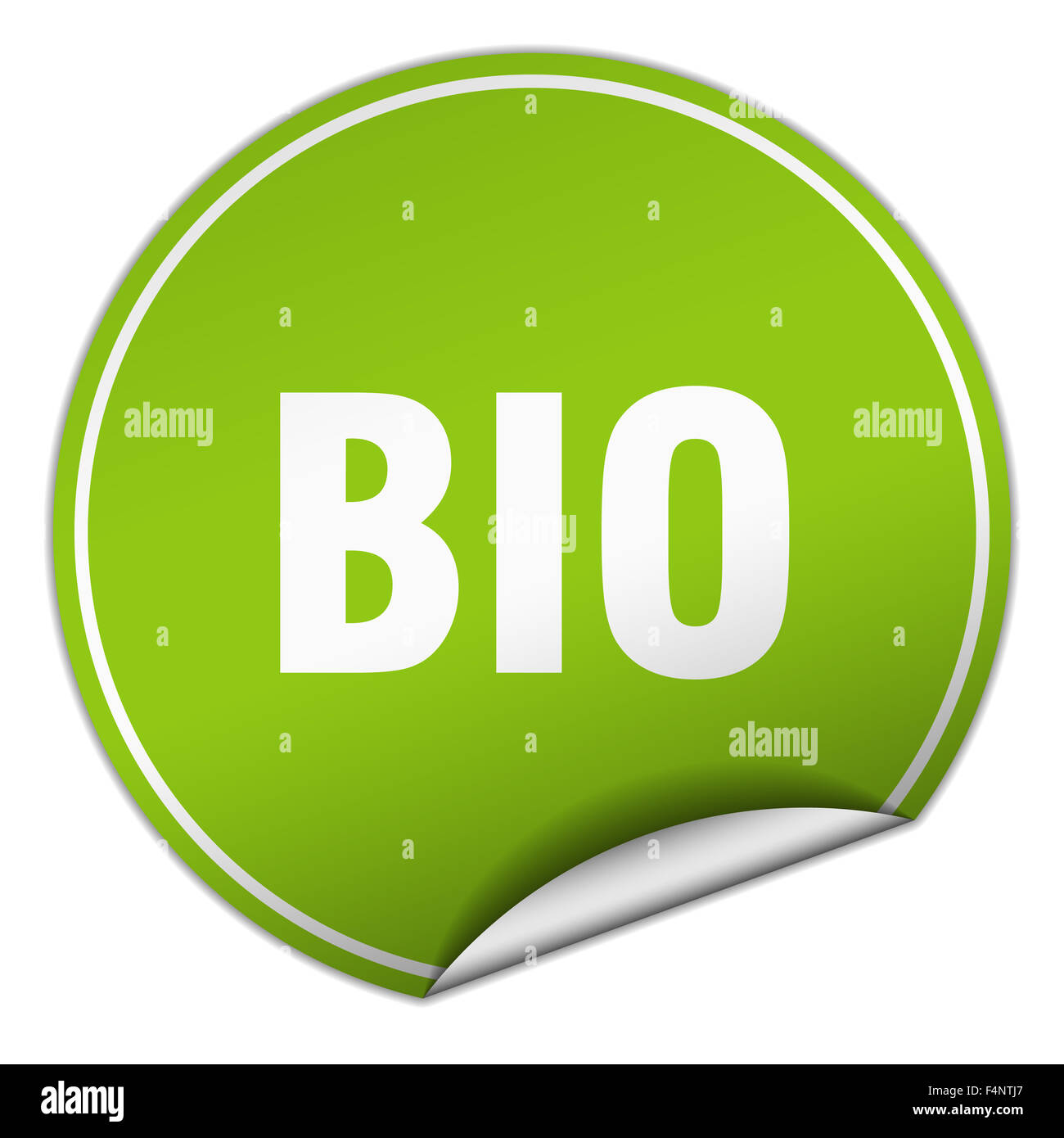 bio round green sticker isolated on white Stock Photo - Alamy