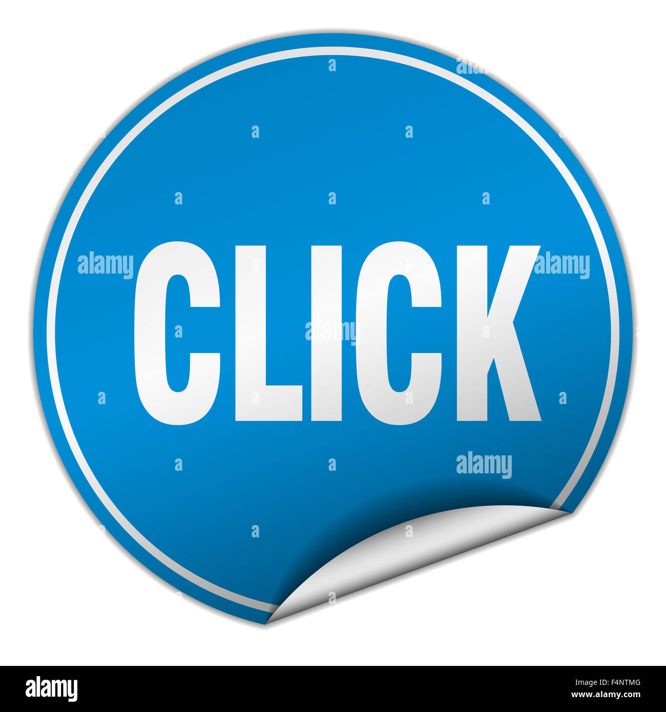 click round blue sticker isolated on white Stock Photo - Alamy