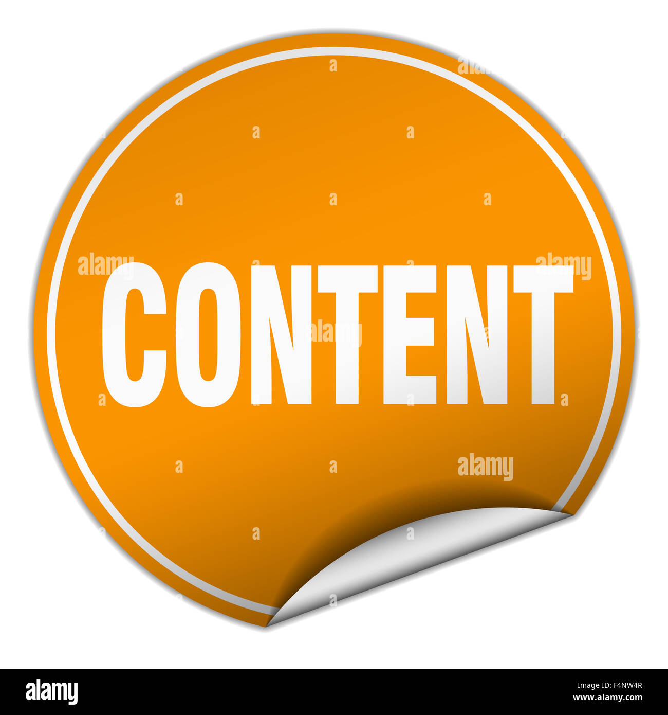 content round orange sticker isolated on white Stock Photo - Alamy