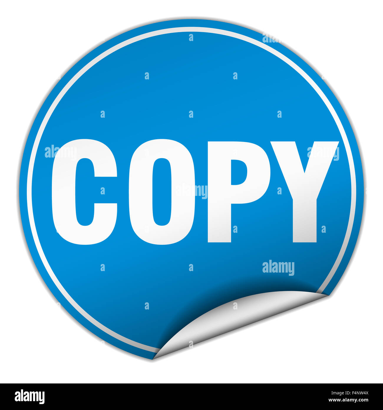 copy round blue sticker isolated on white Stock Photo - Alamy