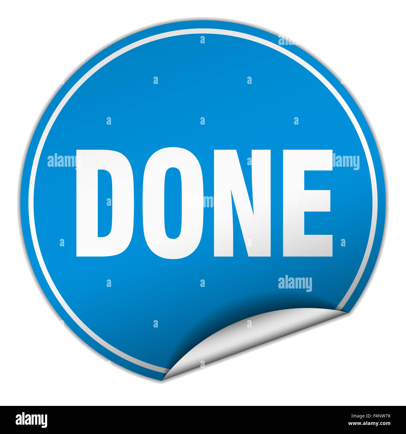 done round blue sticker isolated on white Stock Photo - Alamy