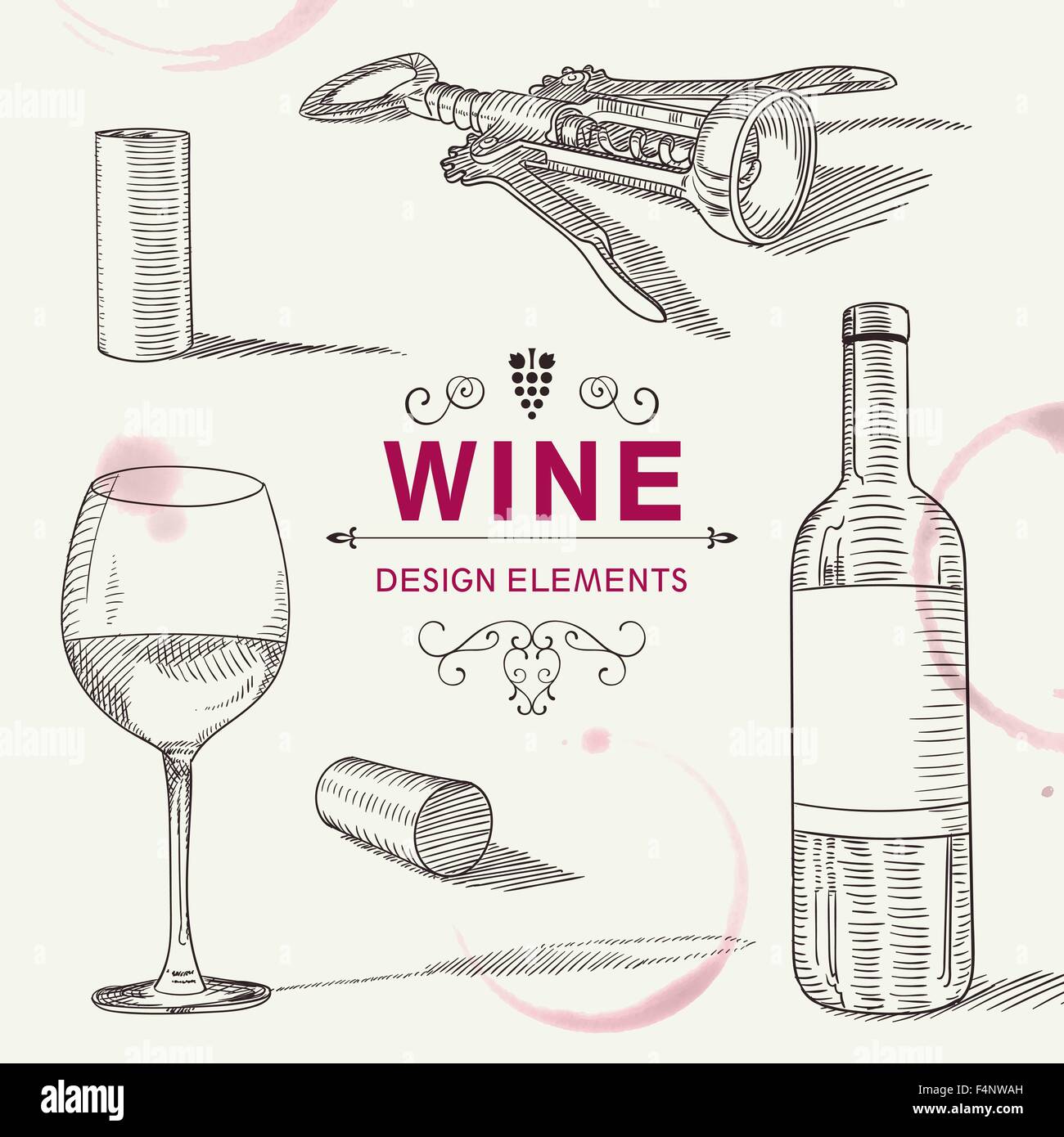 Wine Design Template Stock Photo - Alamy