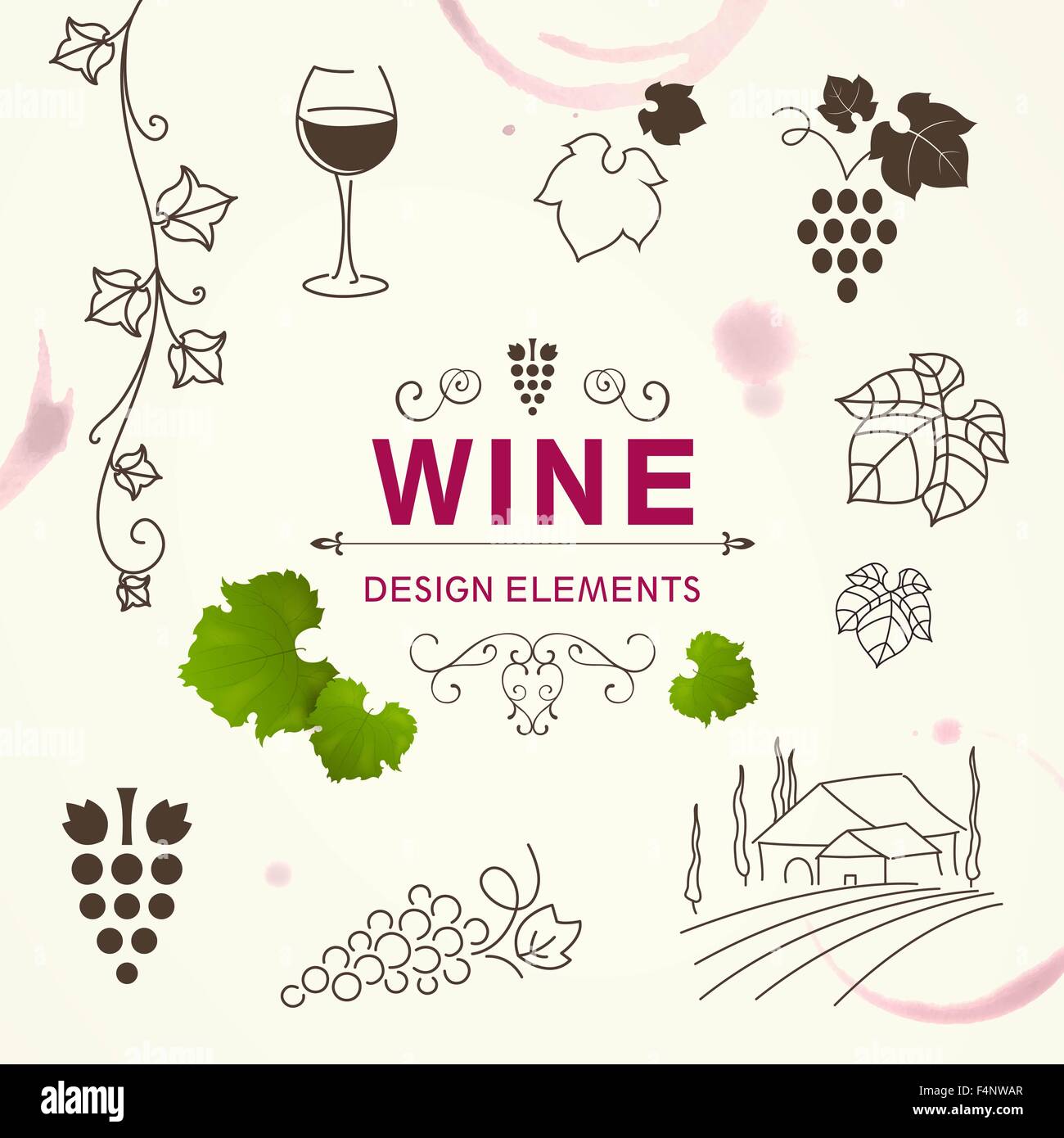 Wine Design Template Stock Photo - Alamy
