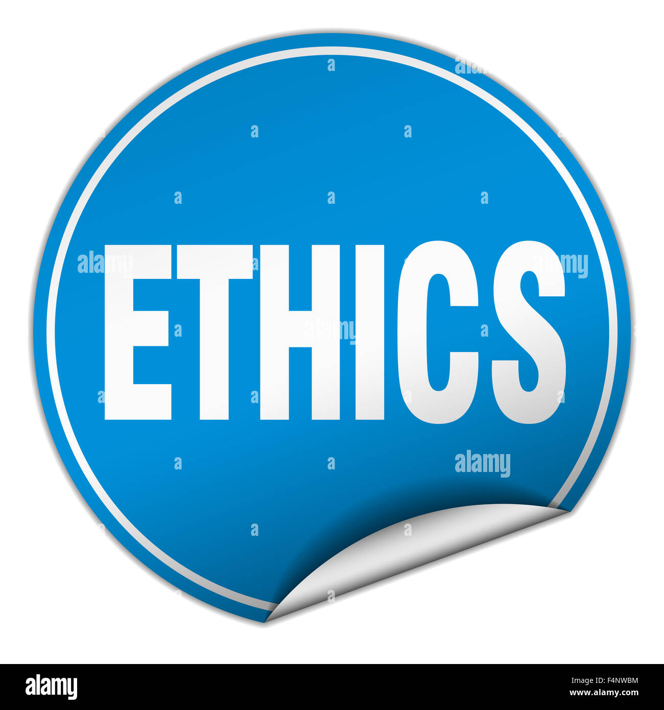 ethics round blue sticker isolated on white Stock Photo - Alamy