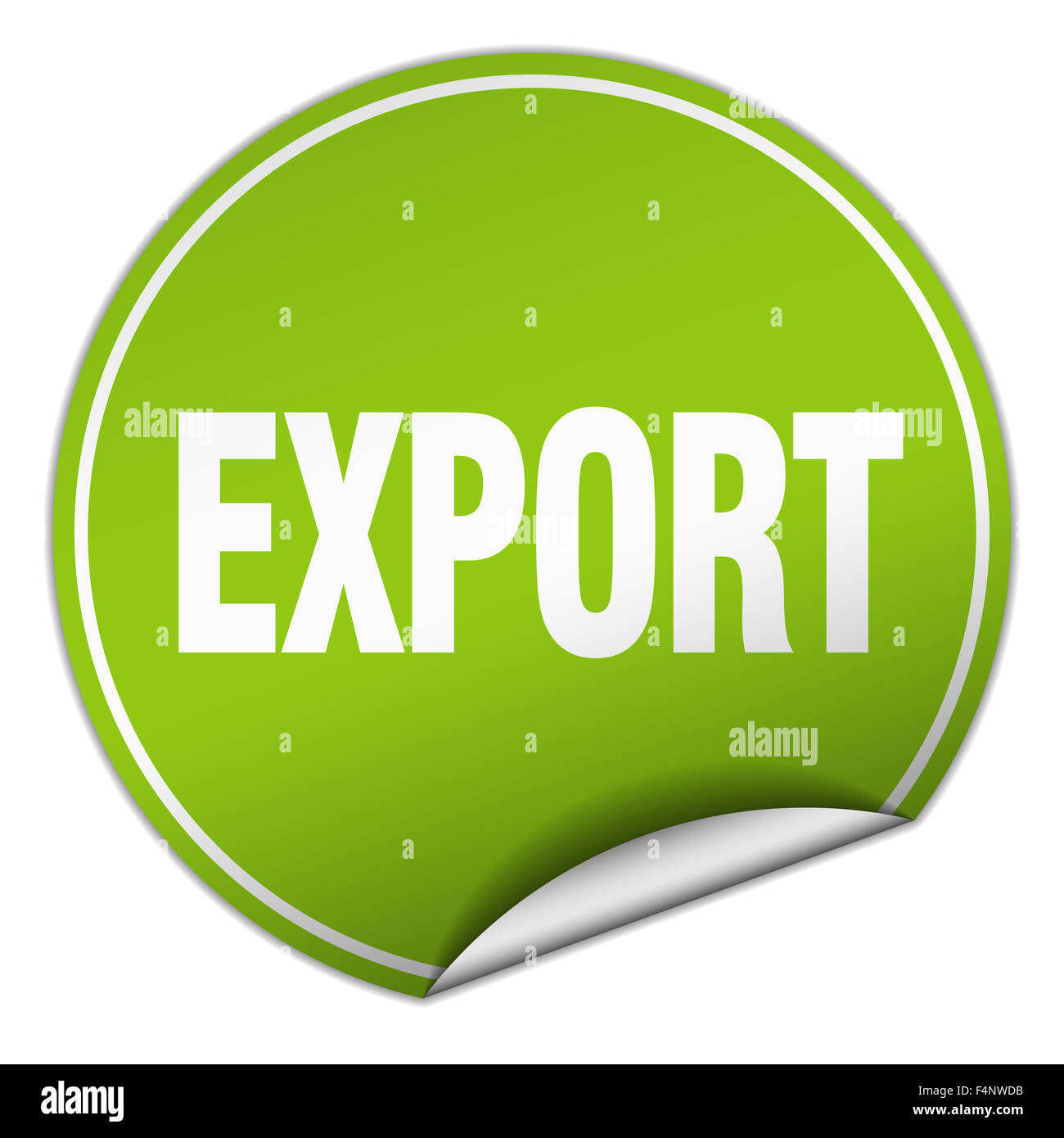 export round green sticker isolated on white Stock Photo - Alamy