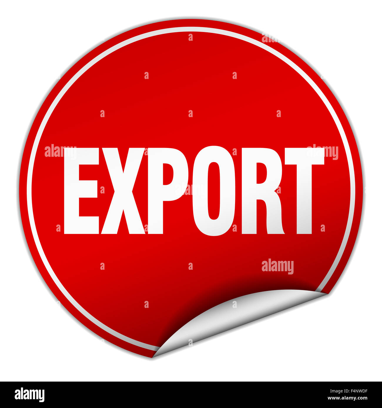 export round red sticker isolated on white Stock Photo - Alamy