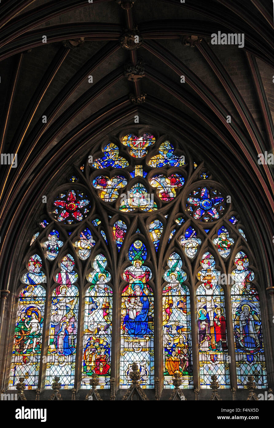 The great window in the Lady Chapel, Exeter Cathedral Stock Photo - Alamy