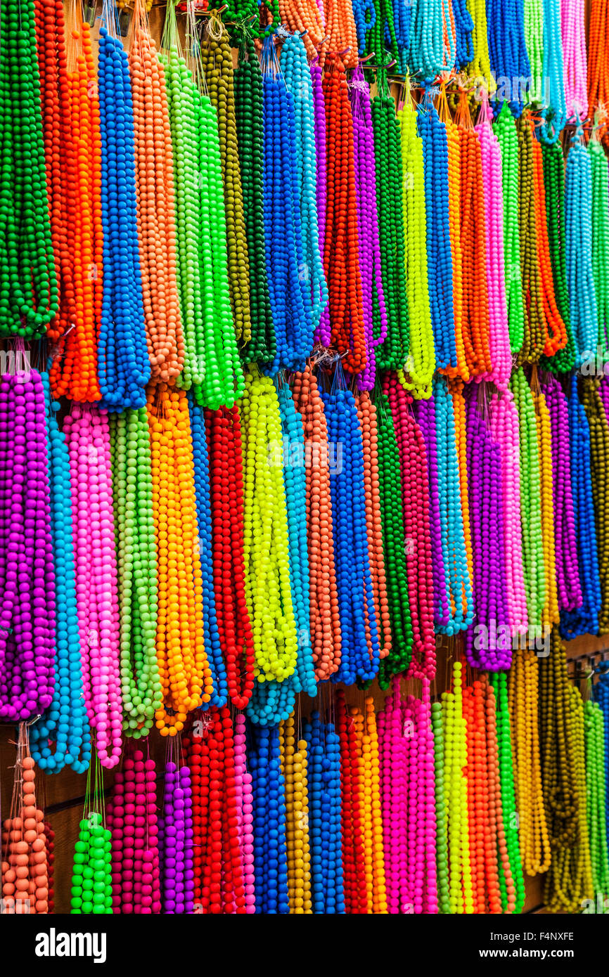 Strings of beads in the Khan el-Khalili souk in Cairo Stock Photo - Alamy
