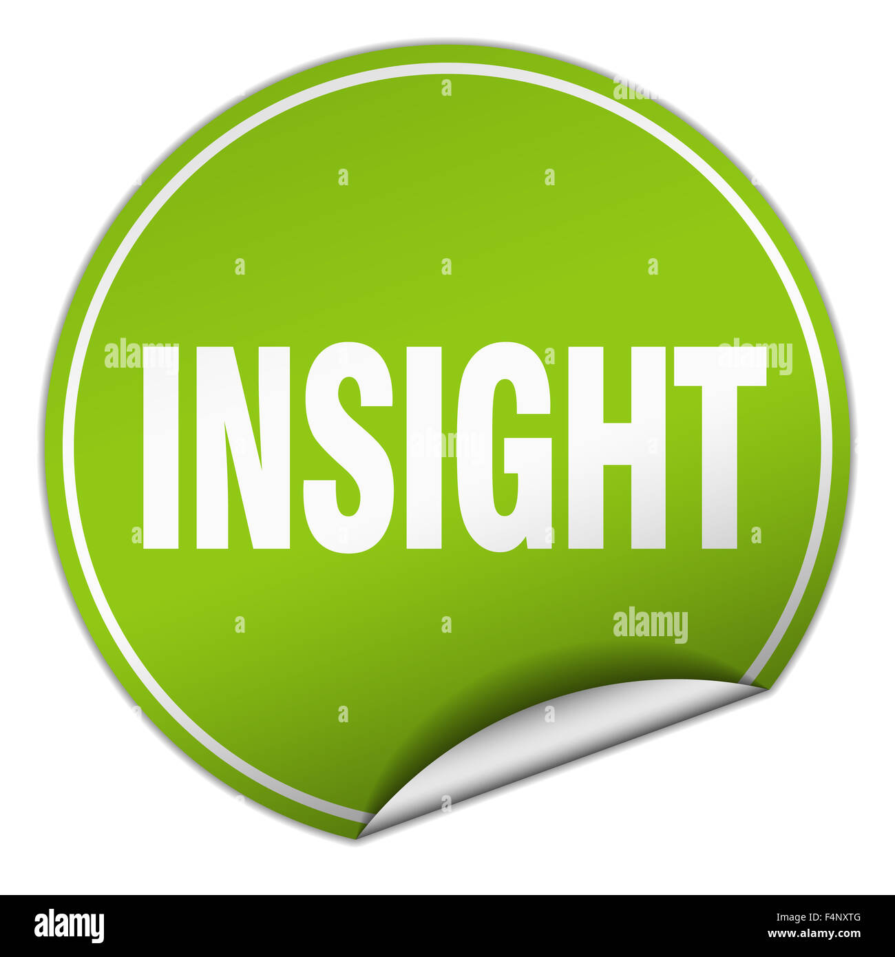 insight round green sticker isolated on white Stock Photo - Alamy