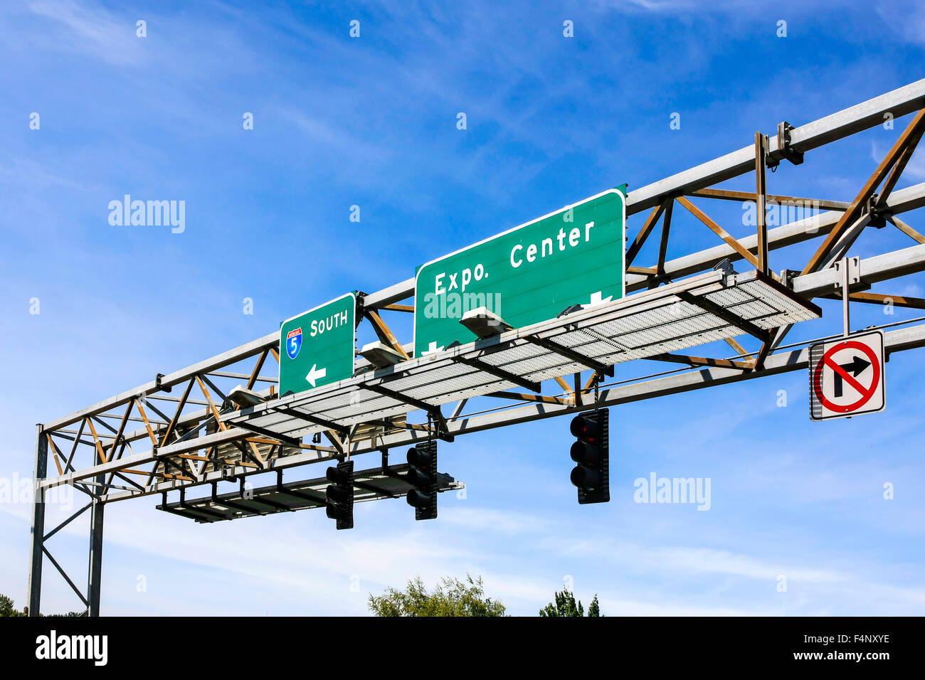 Road Signs On Overhead Gantry High Resolution Stock Photography and ...