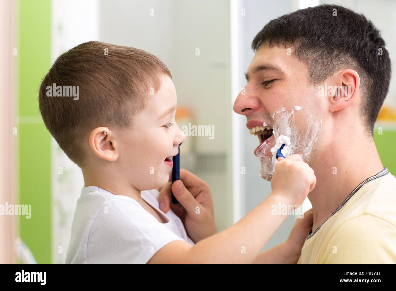 Boy shave face hi-res stock photography and images - Alamy