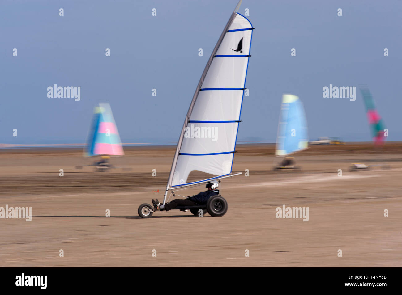 Cherrueix, Brittany,France. Sand Yachting on the beach. October 2015 ...