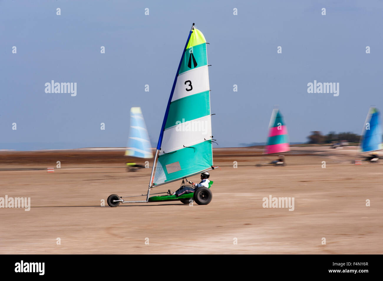 Cherrueix, Brittany,France. Sand Yachting on the beach. October 2015 ...