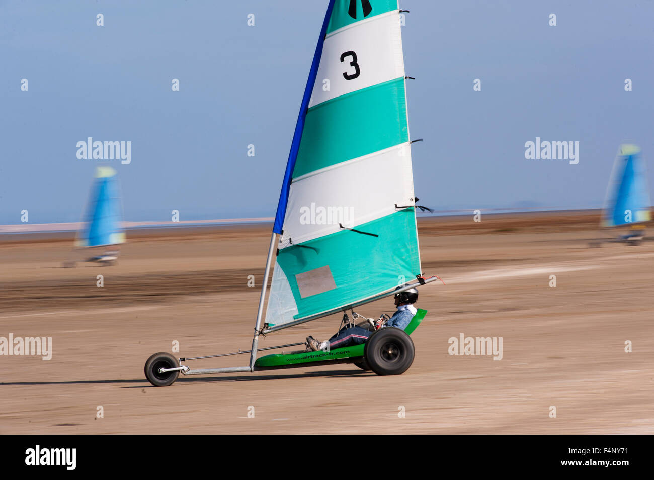 Cherrueix, Brittany,France. Sand Yachting on the beach. October 2015 ...