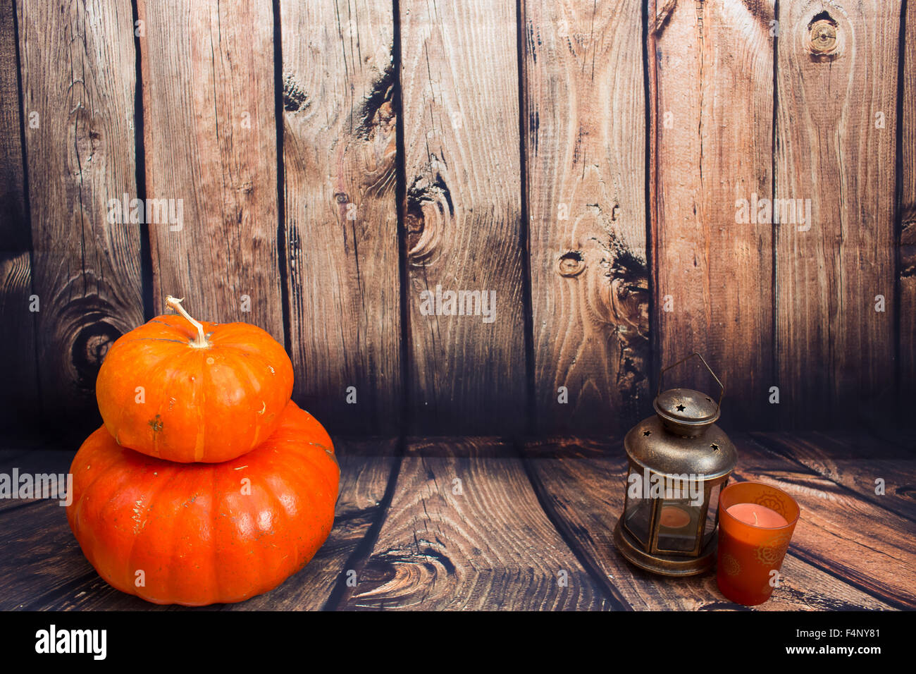 Pumpkin on the woodern floor Stock Photo - Alamy