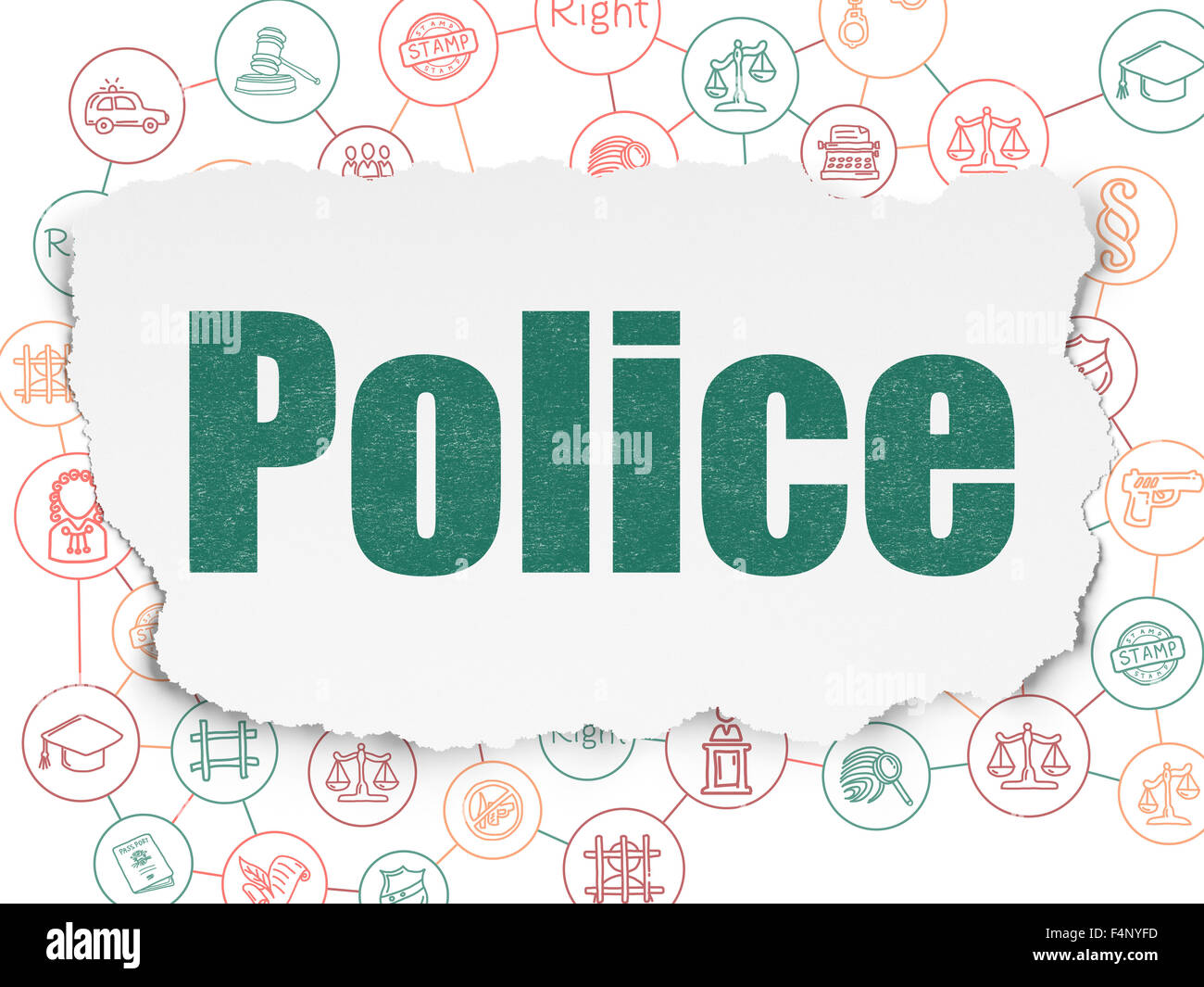 Law concept: Police on Torn Paper background Stock Photo - Alamy