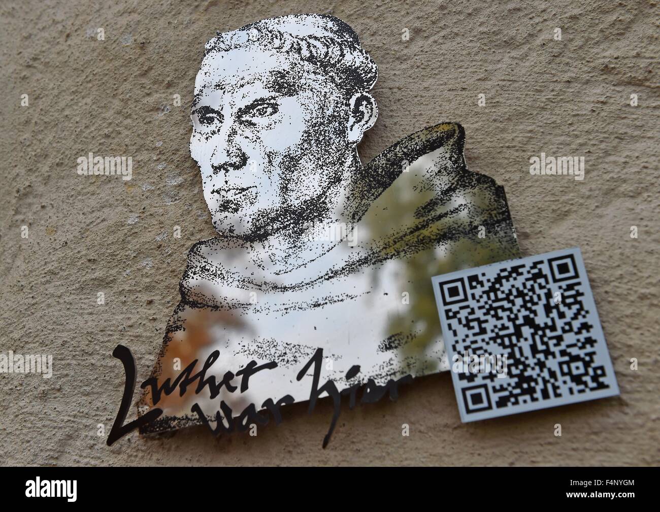 Zeitz, Germany. 21st Oct, 2015. The new poster for the project 'Luther ...