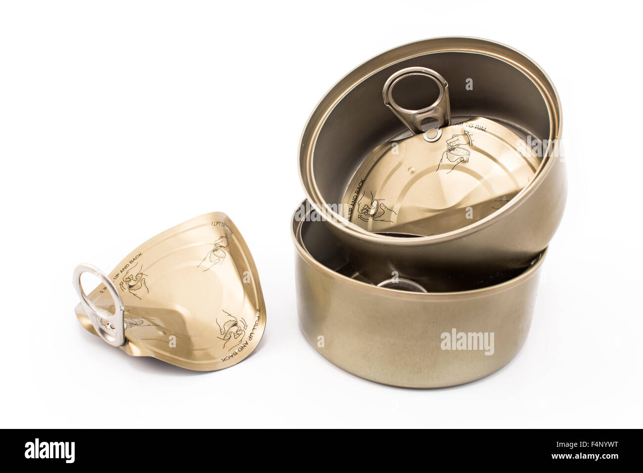 Empty cans isolated on white Stock Photo - Alamy