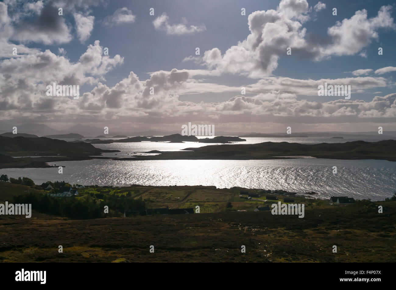 The Summer Isles from above Altandhu, Inverpolly, Scotland Stock Photo ...