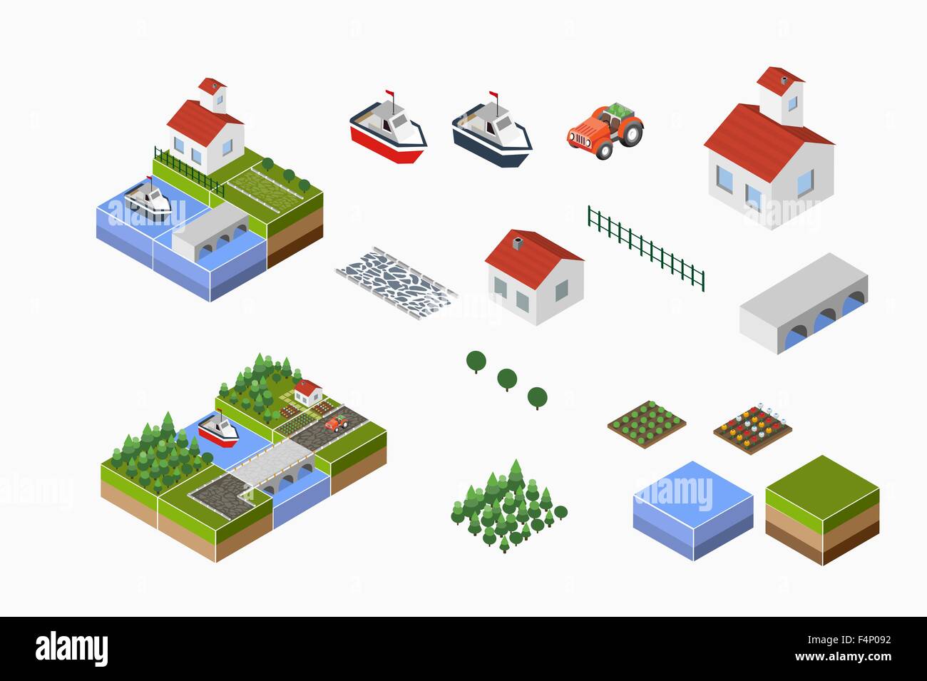 countryside with farm Stock Vector Image & Art - Alamy