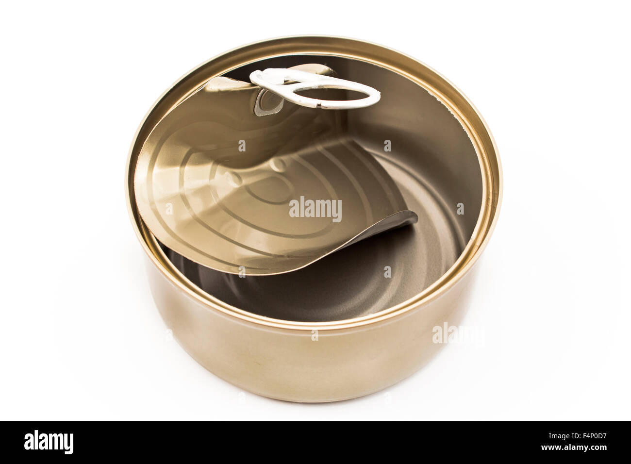 Empty can isolated on white Stock Photo - Alamy