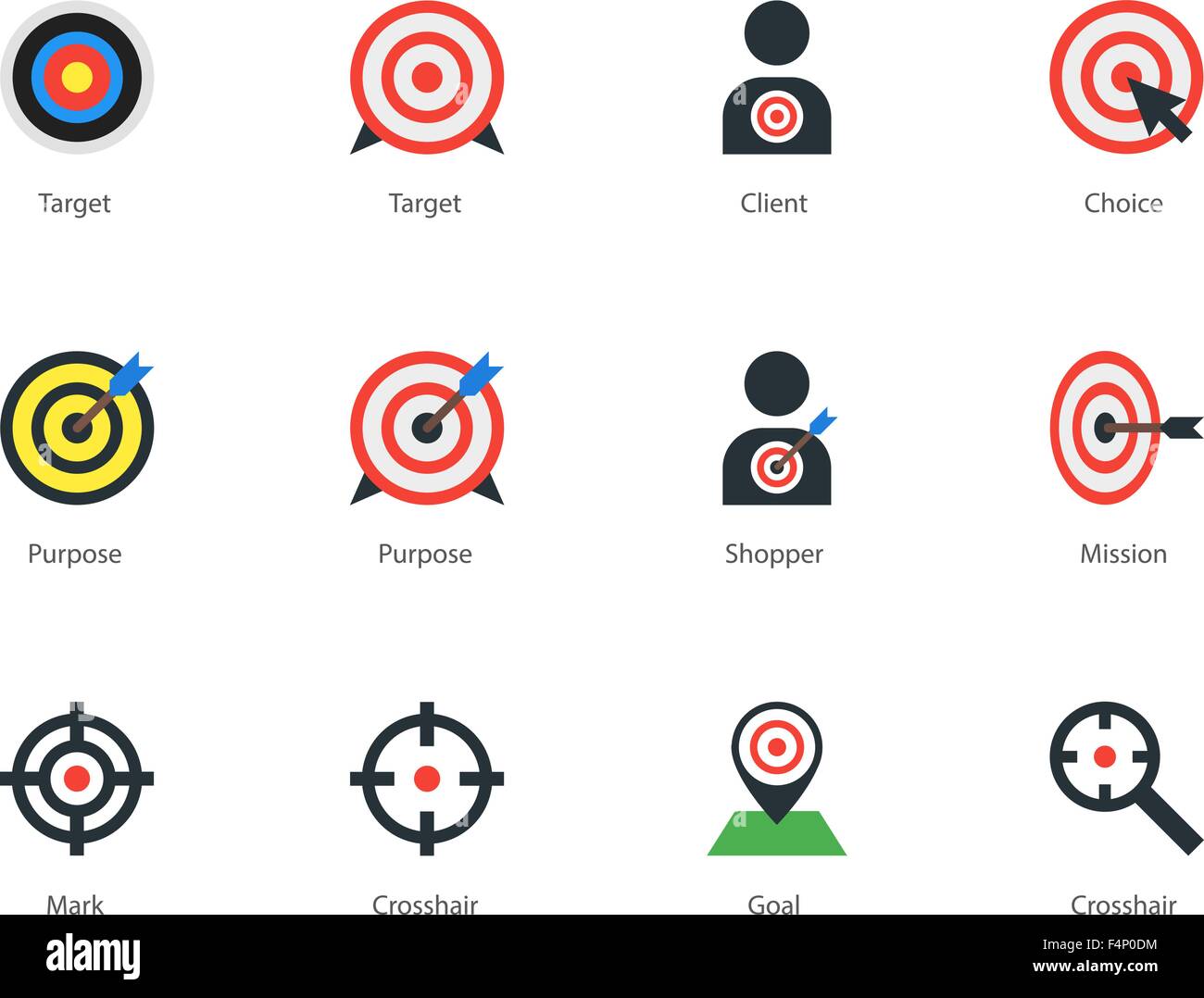 Target icons on white background Stock Vector Image & Art - Alamy