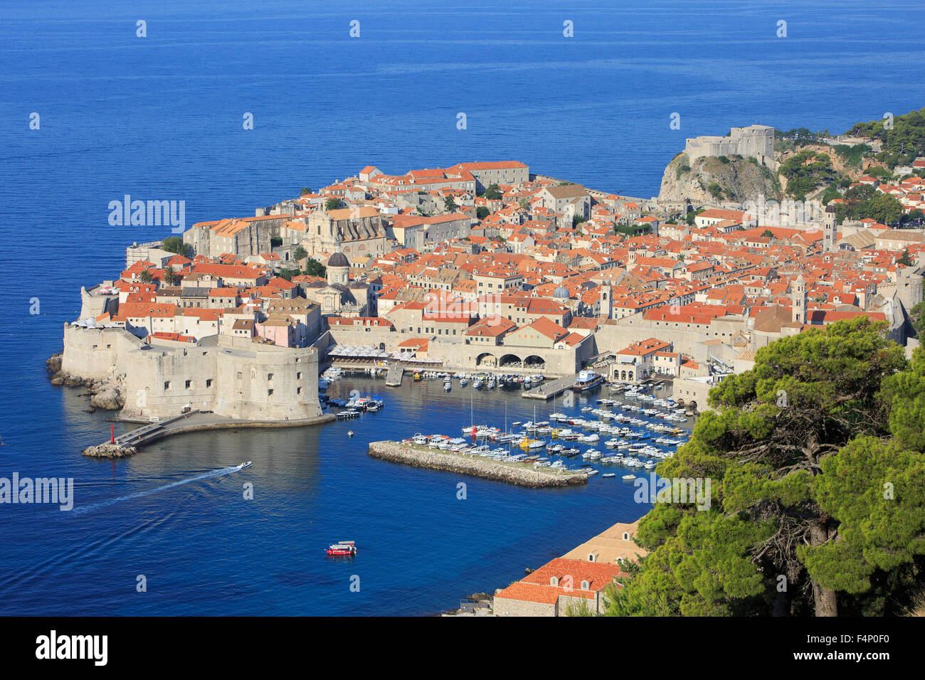Panoramic view across the fortified medieval old town (UNESCO World ...