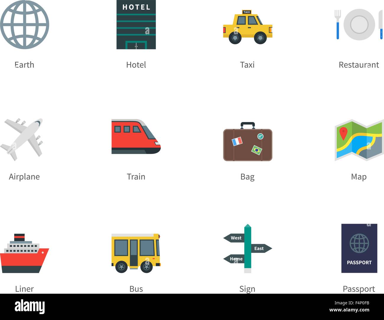 Travel color icons on white background Stock Vector Image & Art - Alamy