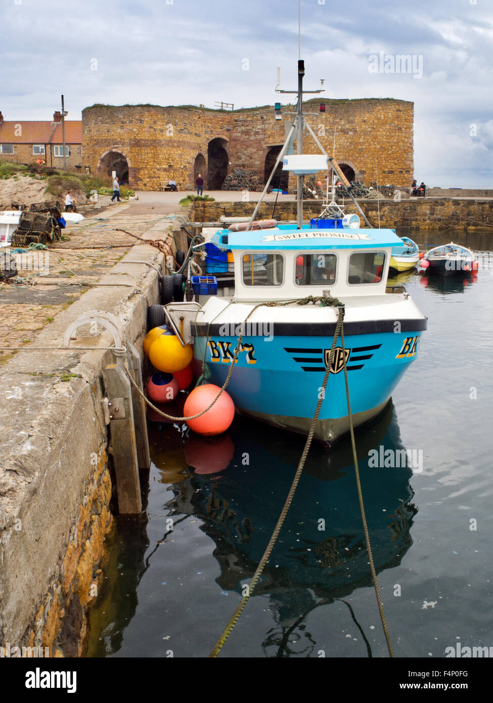 Fishing Boat in the Harbour by the Lime Kilns at Beadnell Beadnell ...