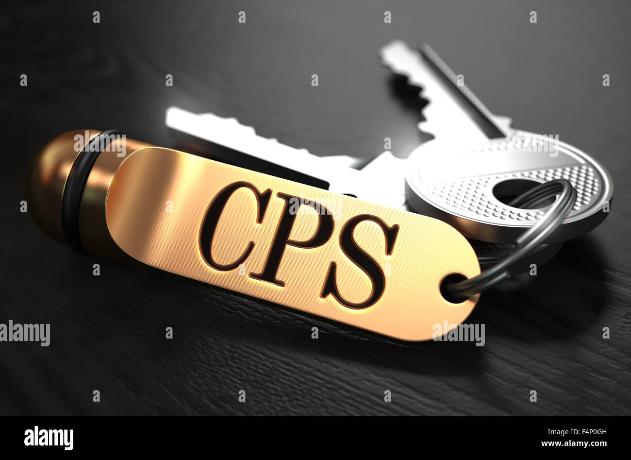Keys with Word CPS - Cost Per Sale - on Golden Label over Black Wooden ...
