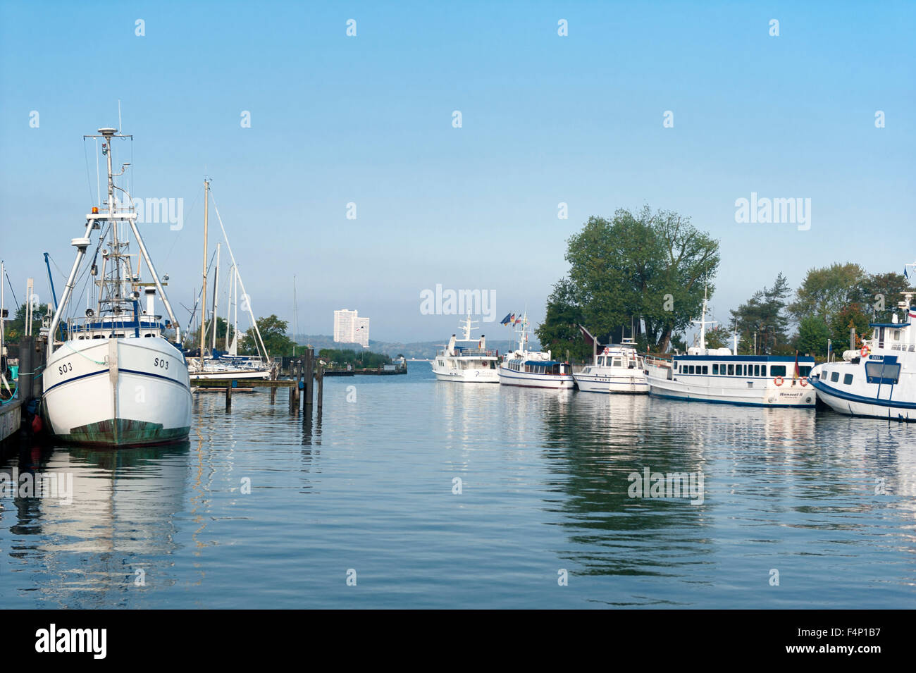 The port of Niendorf/Ostsee, a fishing port and seaside resort on the ...